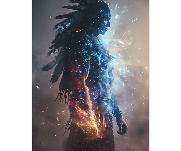 Native American Spirit Glow – Cultural Neon Wall Art UK